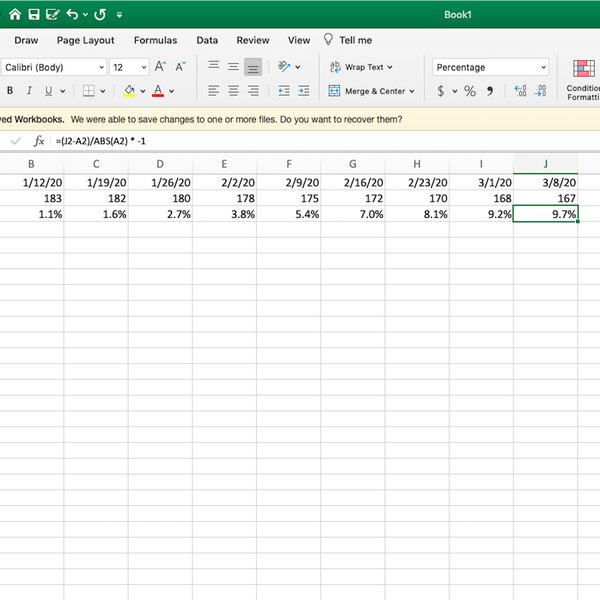 How To Calculate Weight Loss As A Percentage With Excel It Still Works