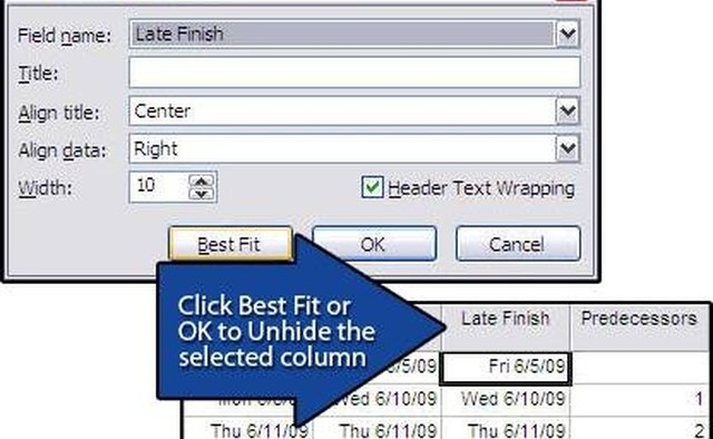 How To Unhide Columns In Microsoft Project 5 Steps It Still Works